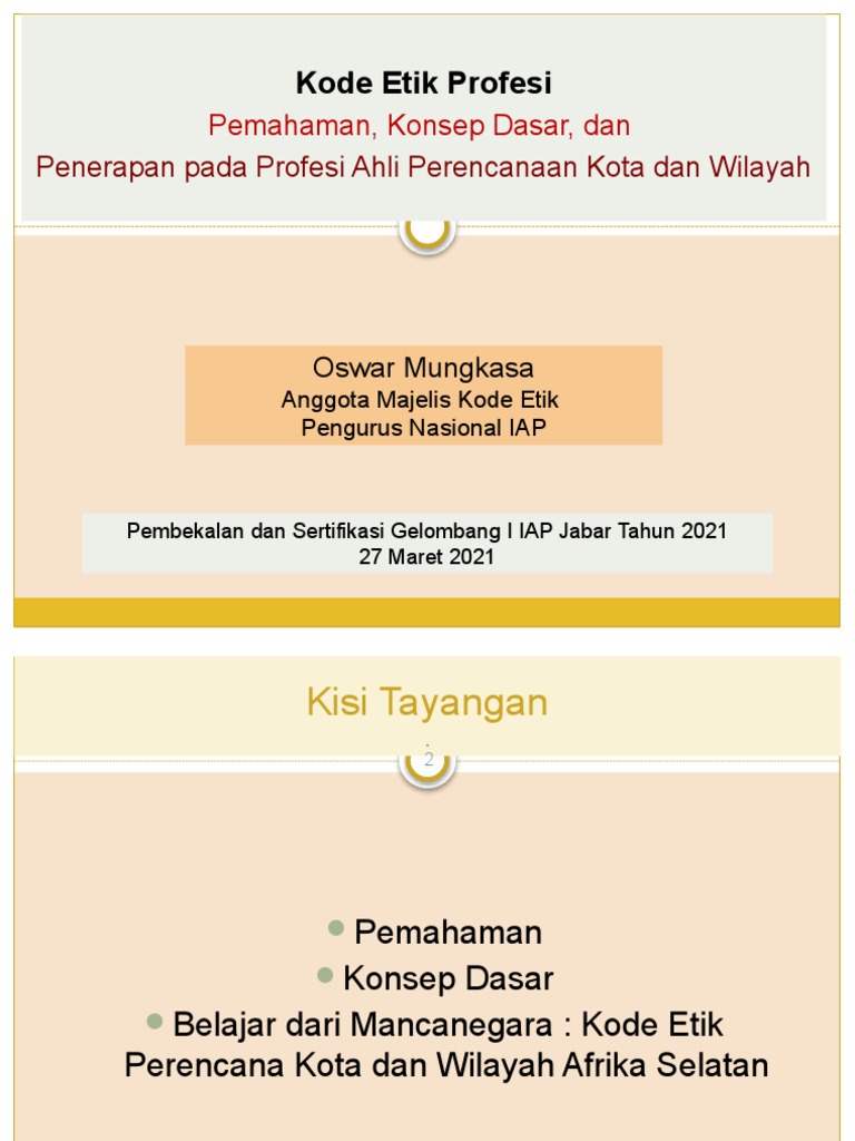 Kode Etik Profesi: Pemahaman, Konsep Dasar, Dan | PDF