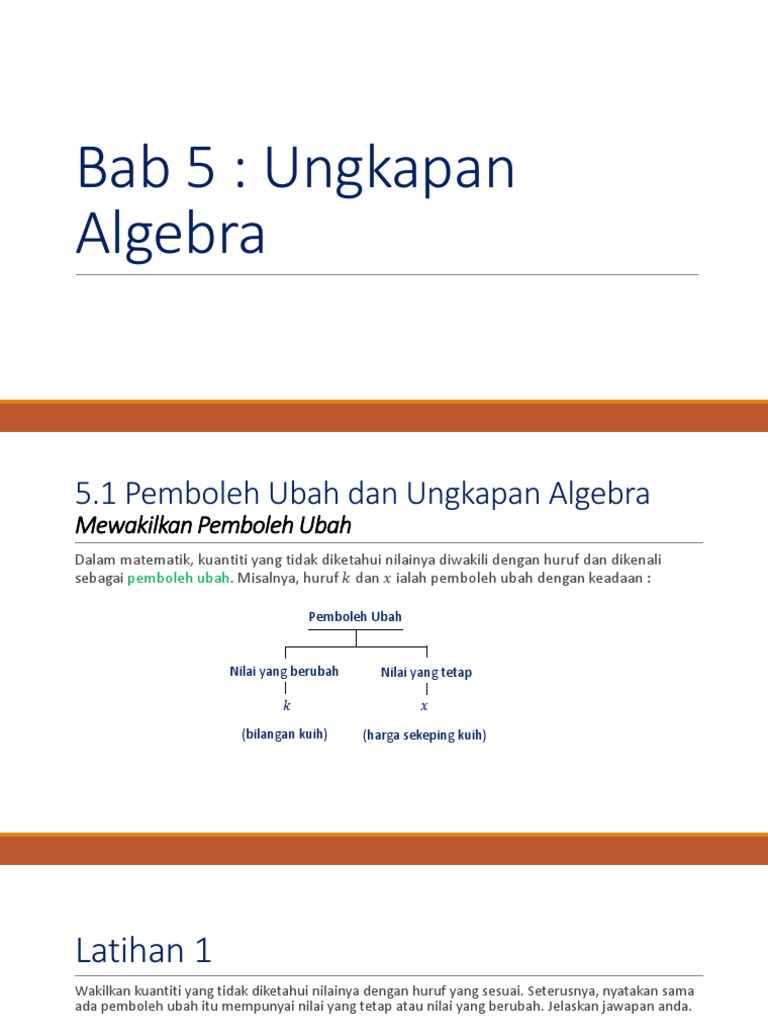 Mathematics Form 1 (BM) - Chapter 5 | PDF