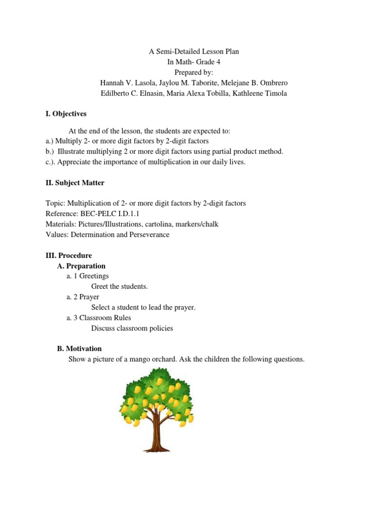 Final Math 2 Lesson Plan | PDF