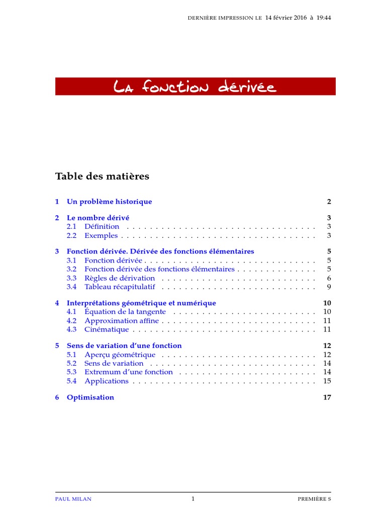 Introduction aux Dérivées Mathématiques | PDF | Fonction (Mathématiques ...