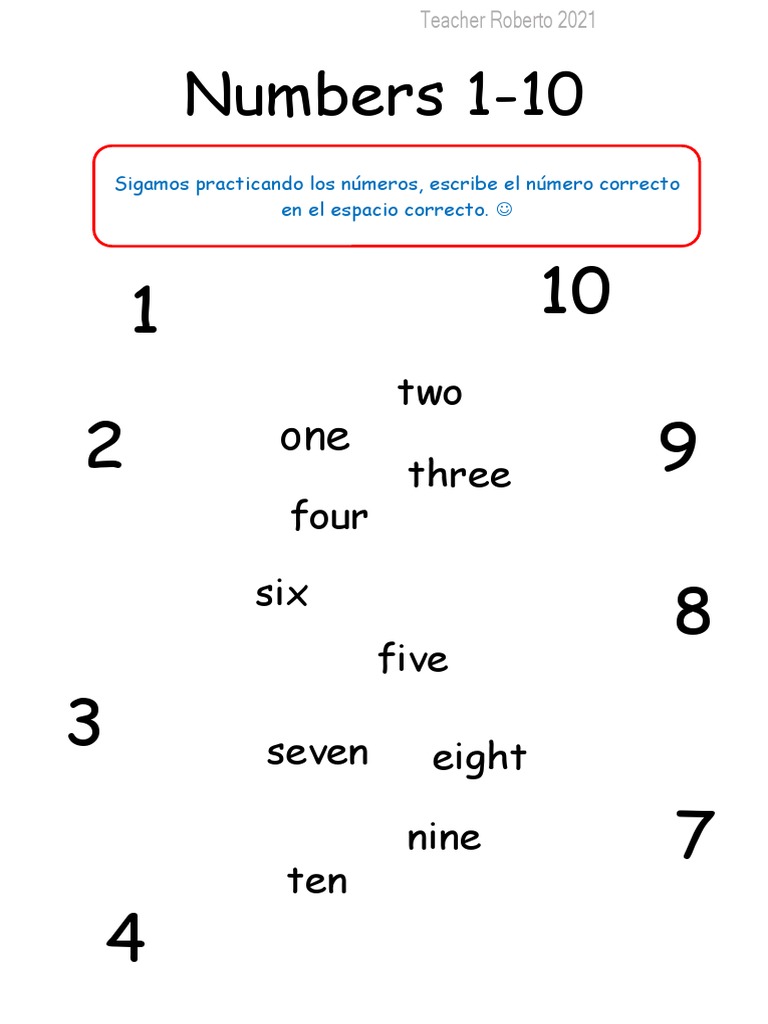 Numeros 1 Al 10 Escribe | PDF