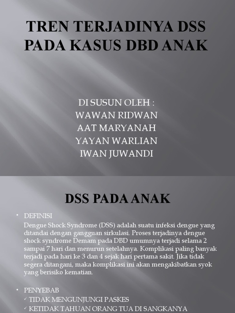 Tren Terjadinya DSS Pada Kasus DBD Anak | PDF