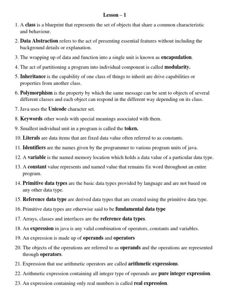 One Marks | Download Free PDF | Control Flow | Class (Computer Programming)