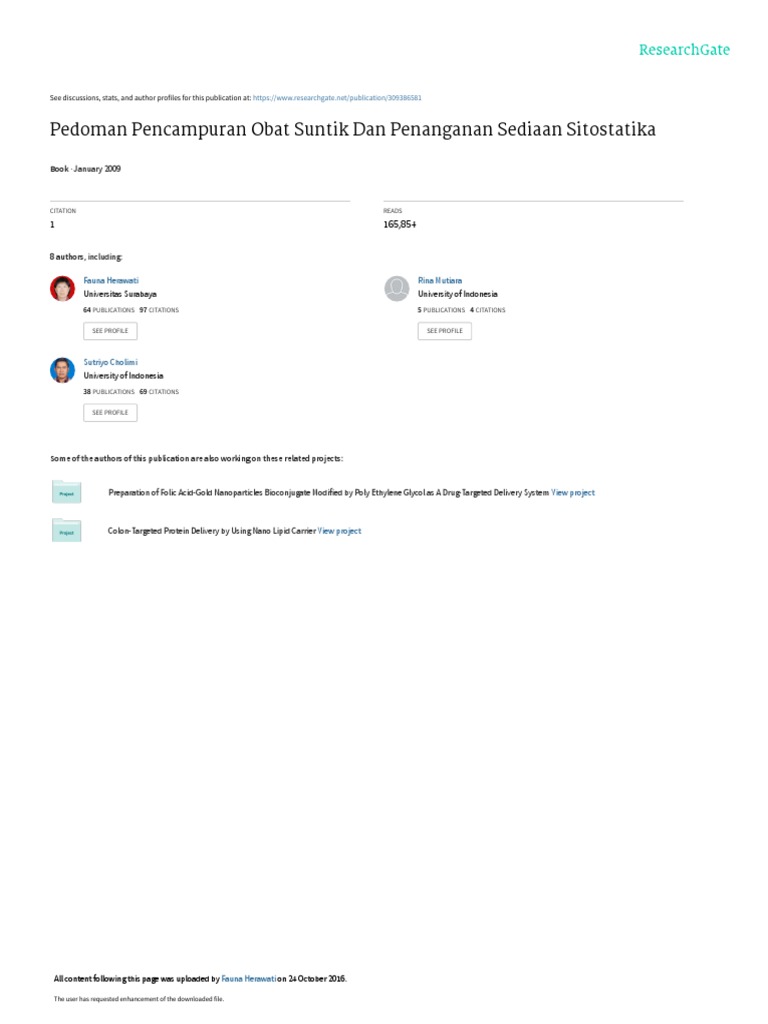 Pedoman Obt Suntik Dan Sitos 1 | PDF