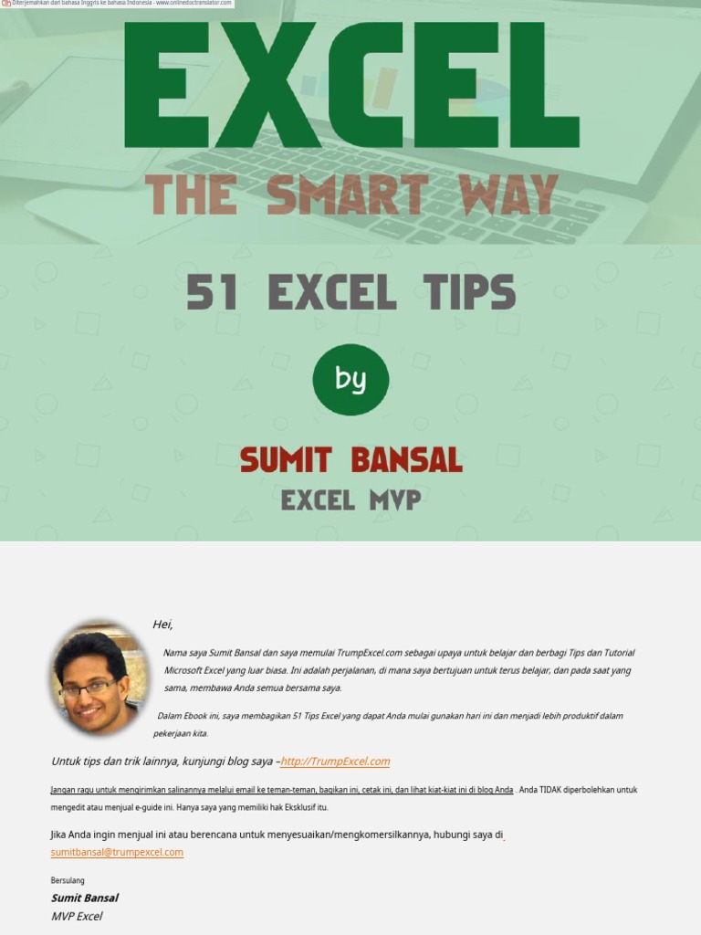 Excel The Smart Way 51 Tips Ebook Final - En.id | PDF