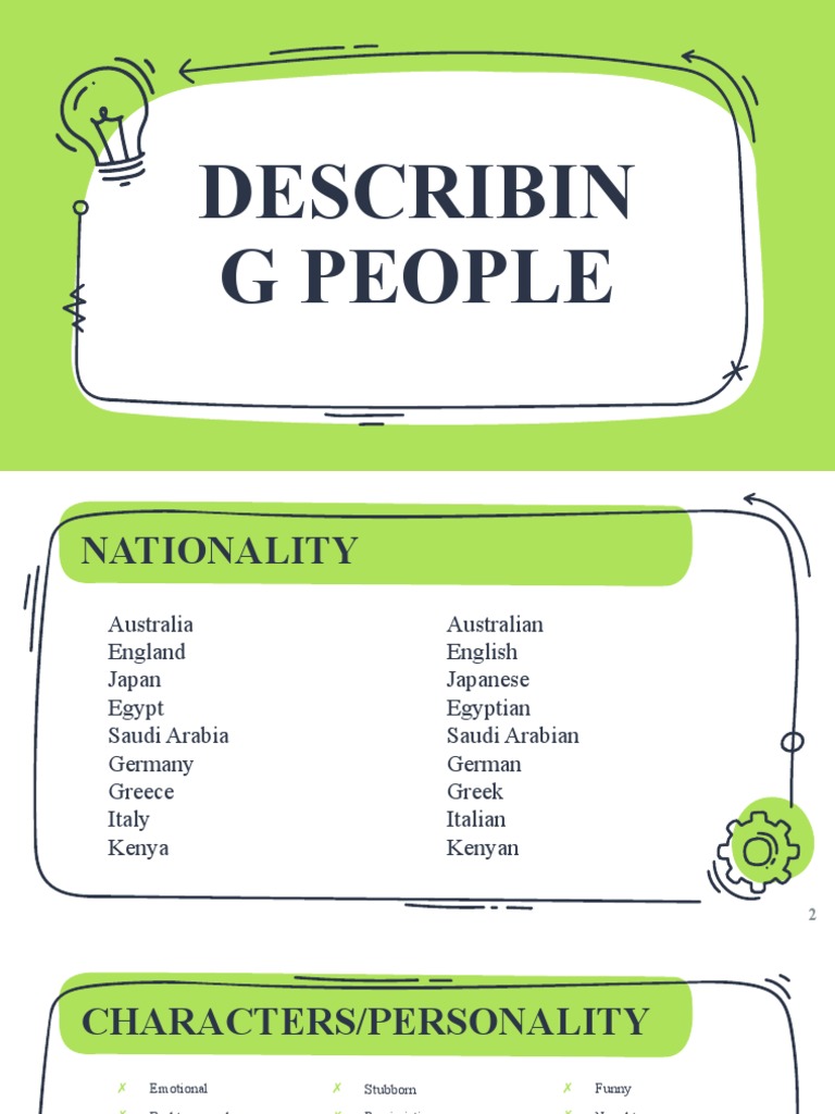 11 Describing People (Character and Nationality | PDF | Employment