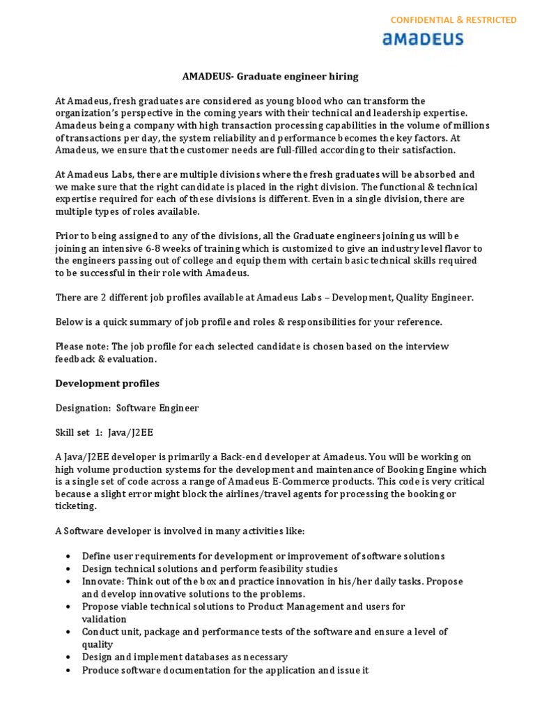 Amadeus Labs - Job Profiles 2020 | PDF | Cloud Computing | Scripting Language