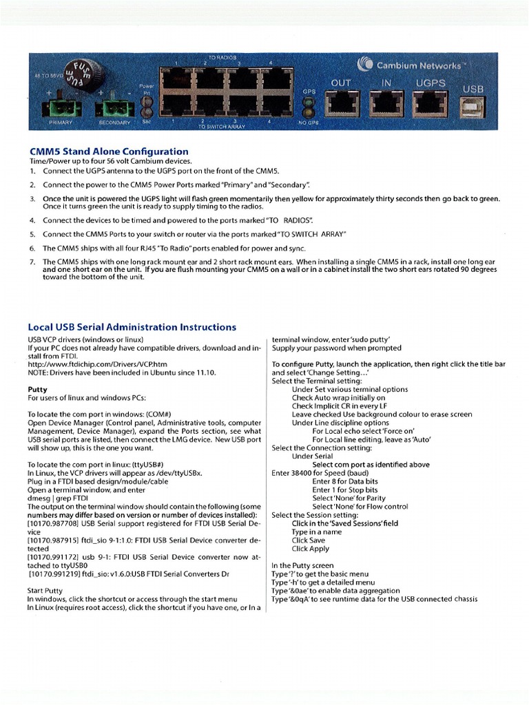 Cambium CMM5 Injector Config | PDF