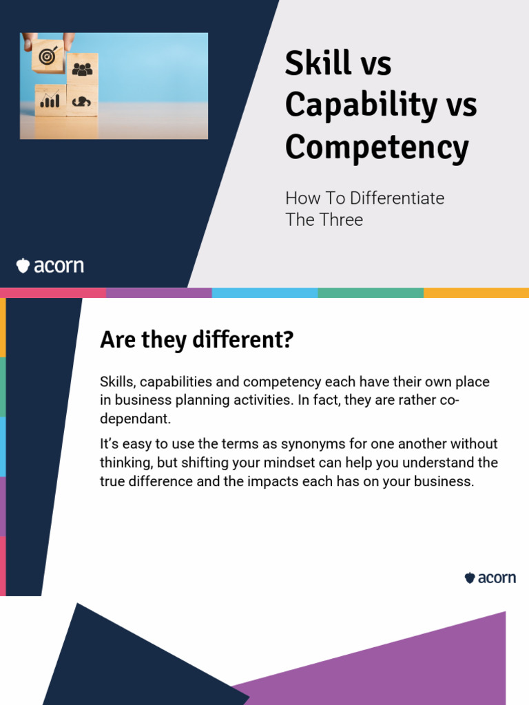 Skill Vs Capability Vs Competency | PDF | Competence (Human Resources ...