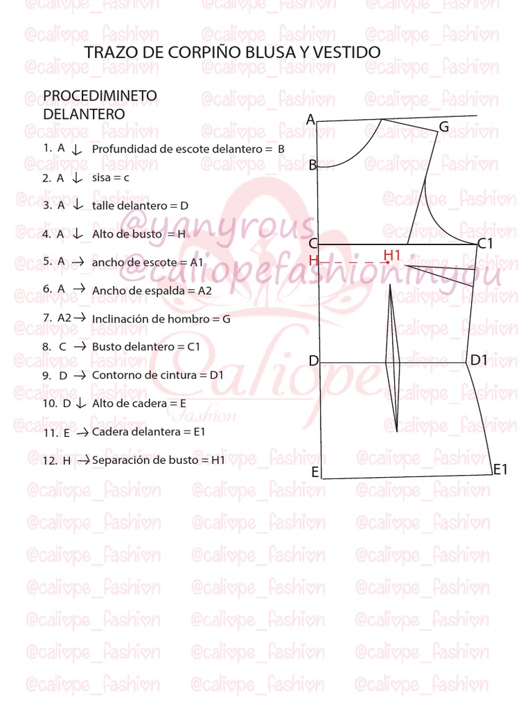 Trazo Basico de Blusa Con Pinza | PDF | Ropa