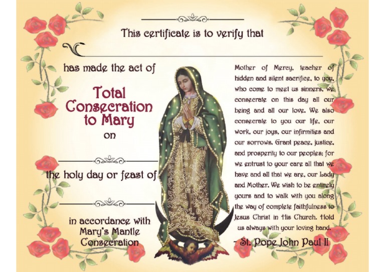 Consecration Certificate | PDF
