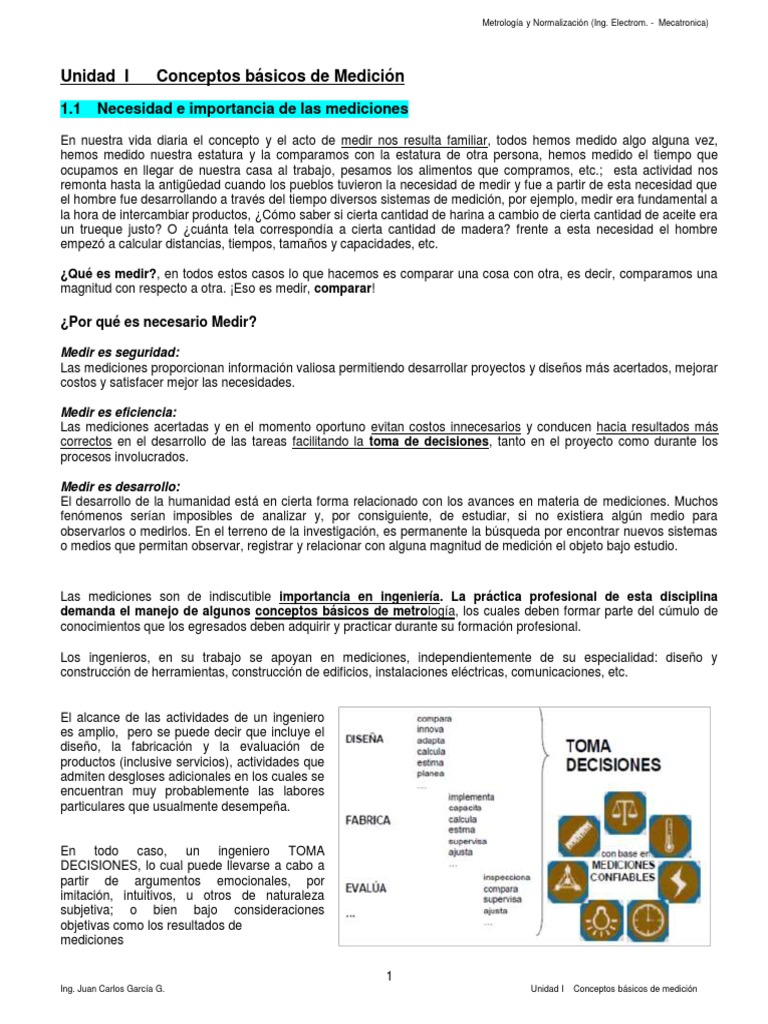 Unidad I Conceptos Basicos de Medicion | PDF | Exactitud y precisión | Medición