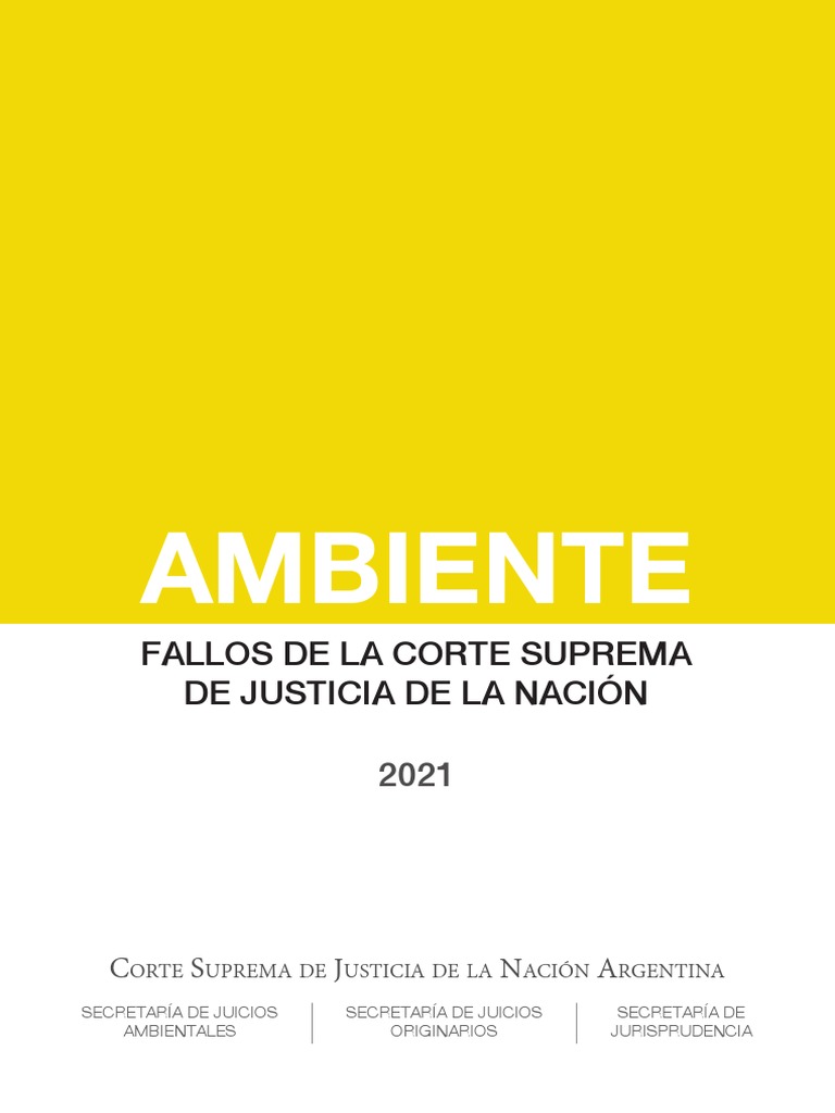 CSJN. Ambiente. 2021 | PDF | Sentencia (ley) | Mandato