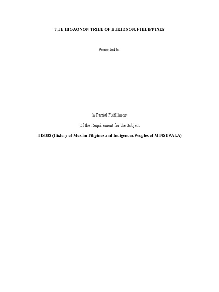 The Higaonon Tribe of Bukidnon | PDF | Wedding | Weaving