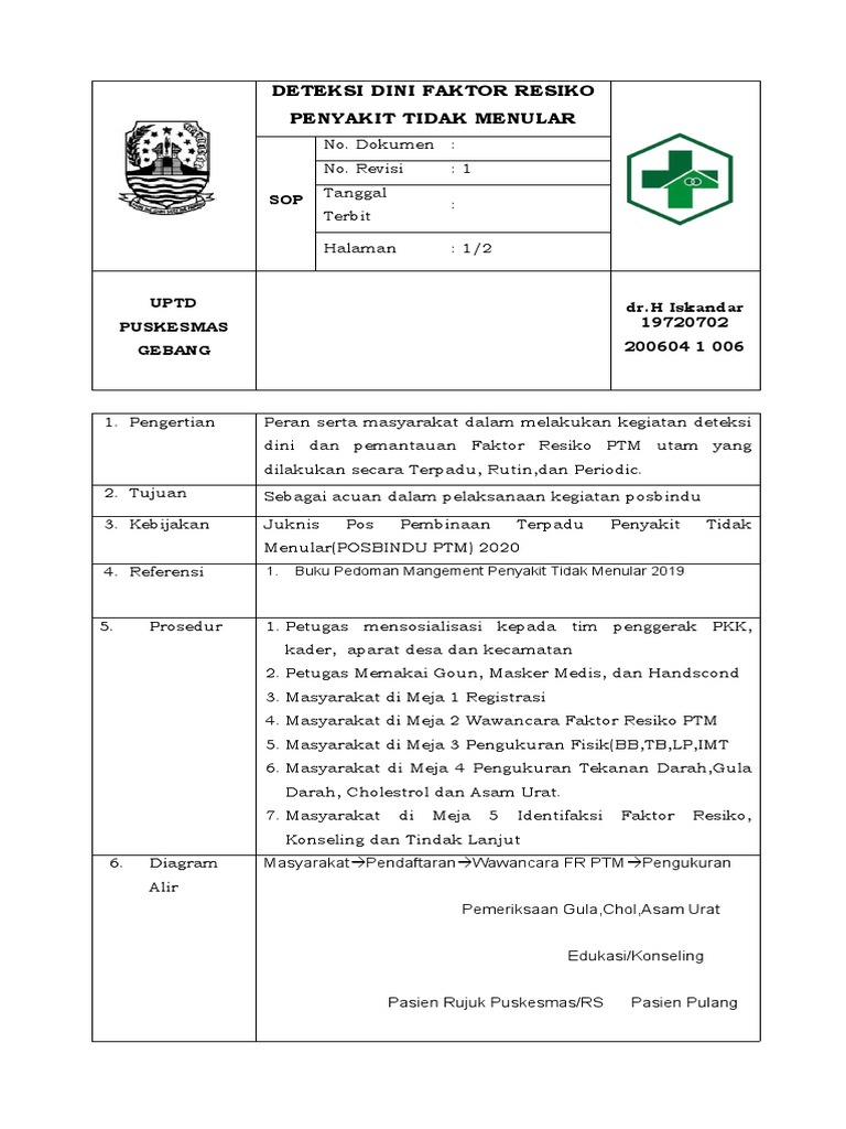 Sop Deteksi Dini PTM | PDF