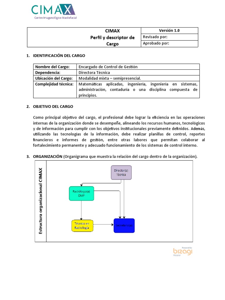 Descriptor de Cargo - Encargado Control de Gestión | PDF | Planificación