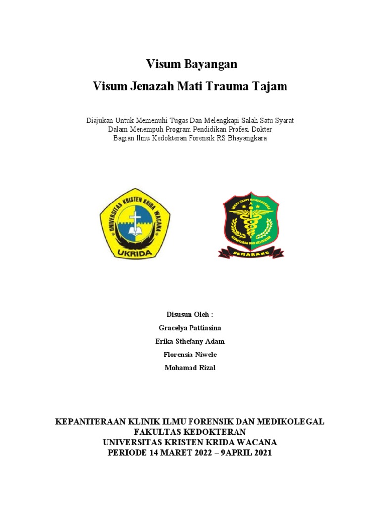 Visum Bayangan Mati Trauma Tajam - Kelompok | PDF