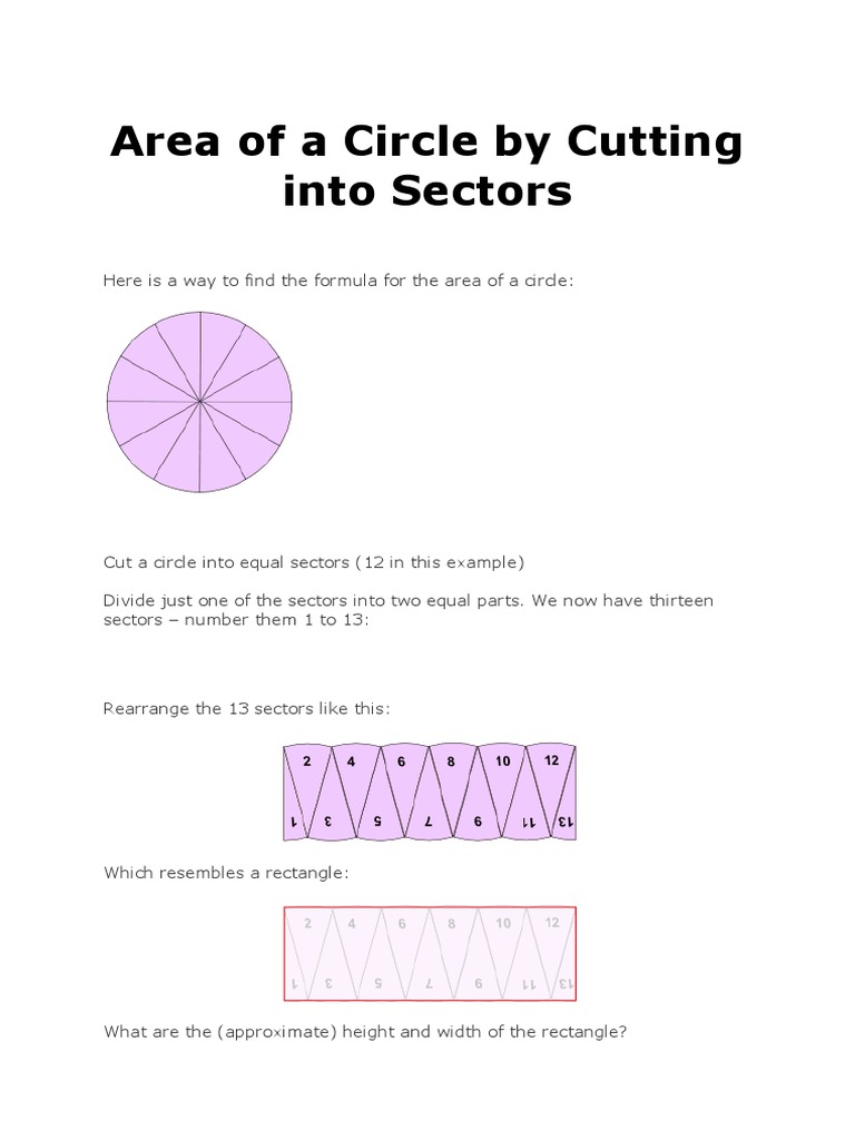 Area of Circle via Sector Division | PDF | Teaching Methods & Materials