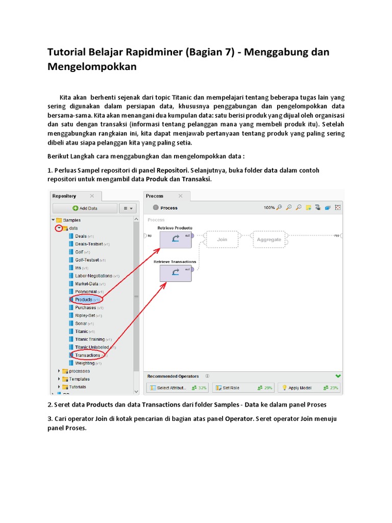 Penggabungan dan Pengelompokan Data RapidMiner | PDF