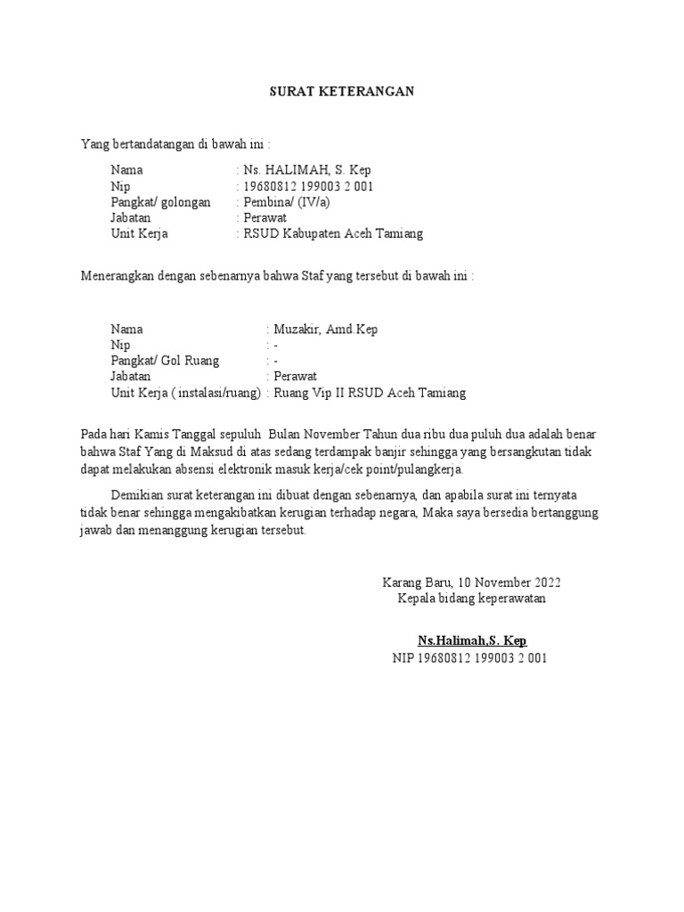Surat Keterangan Terdampak Banjir | PDF