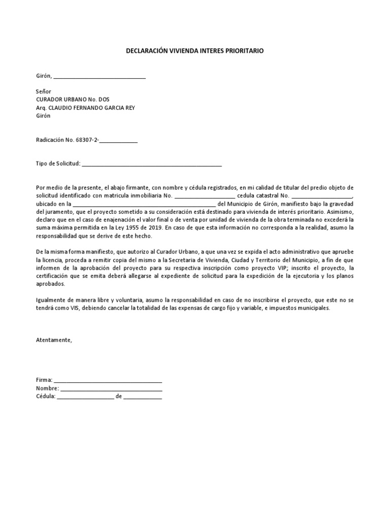 Formato Declaracion Vip | PDF