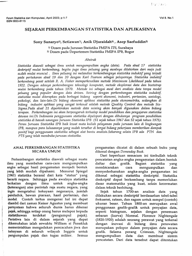 Sejarah Statistika di IPB | PDF | Sejarah