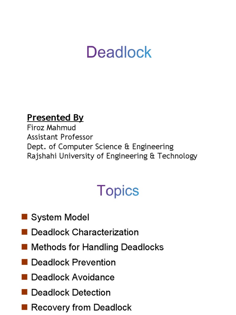 OS Deadlock (Chapter 8) | PDF | Process (Computing) | Computing