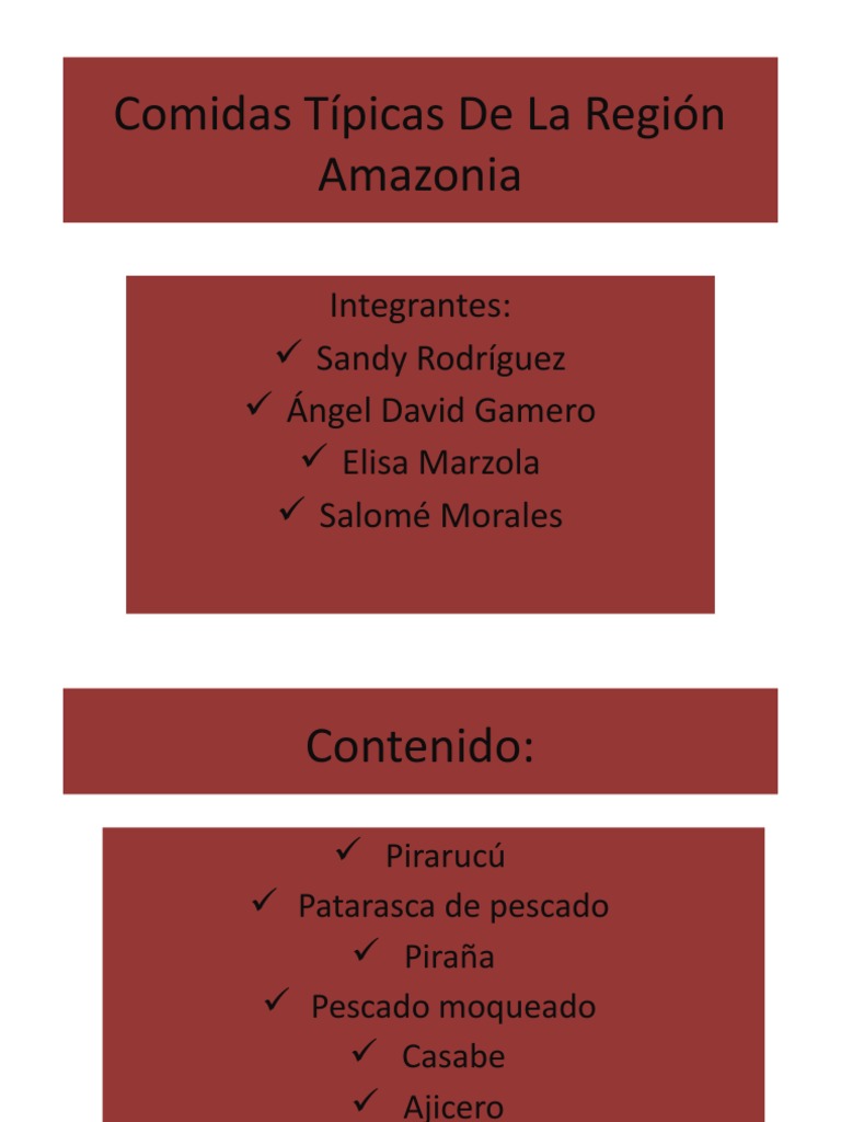 Comidas Típicas de La Región Amazonia | PDF