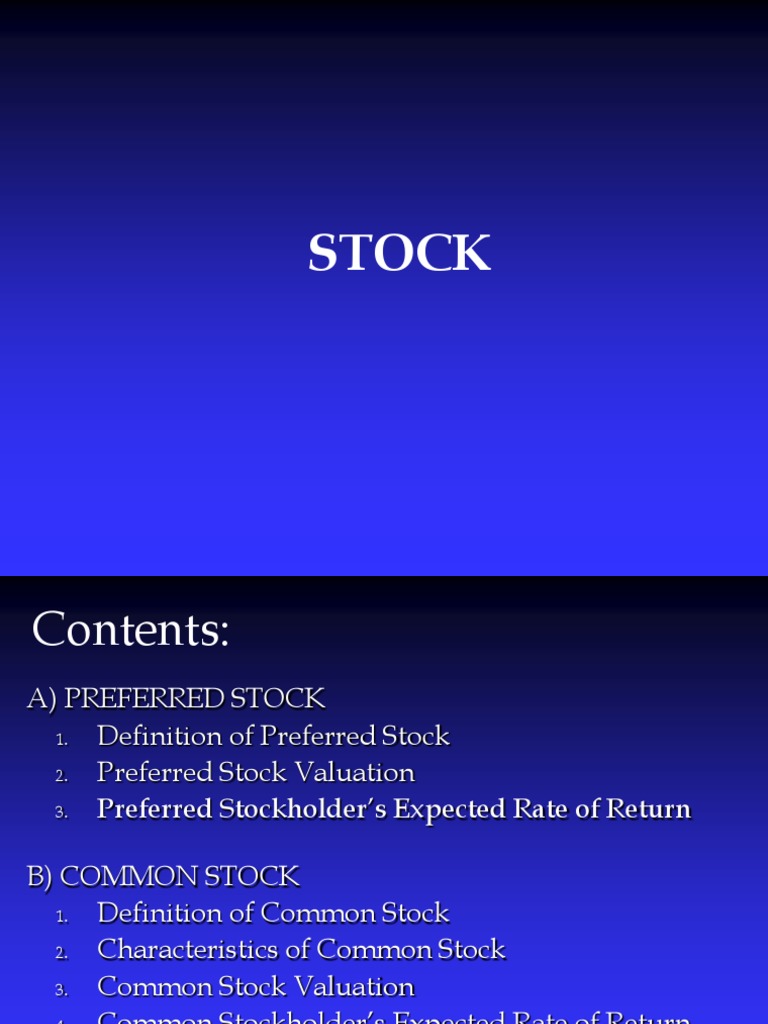 Understanding Preferred and Common Stock | PDF | Preferred Stock | Stocks