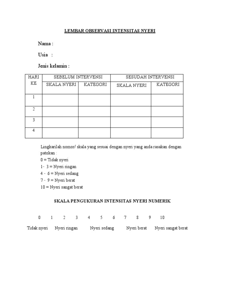 Lembar Observasi Intervensi | PDF | Pengembangan Diri