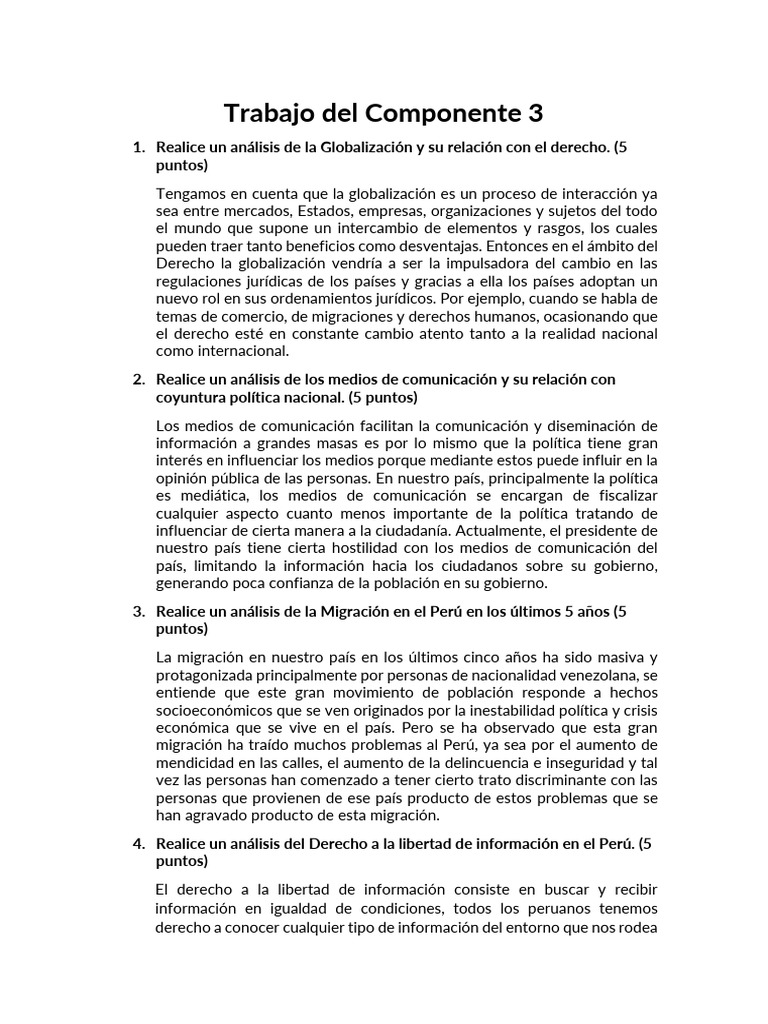 Trabajo Del Componente 3 - Aury López | PDF | Globalización | Comunicación