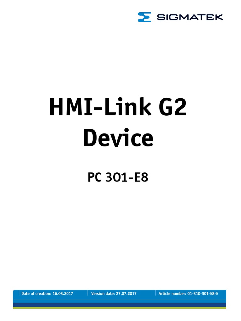 HMI Link G2 Device PC 301 E8 Eng | PDF | Usb | Electrical Connector
