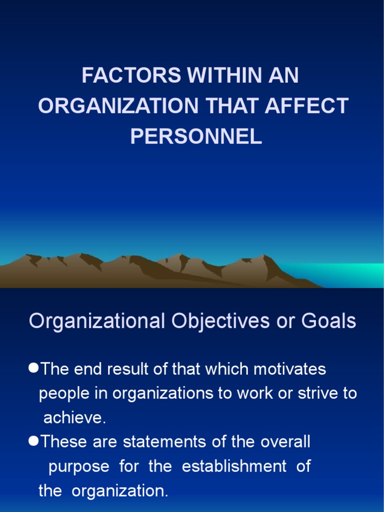 Factors Within An Organization That Affect Personnel | Download Free ...