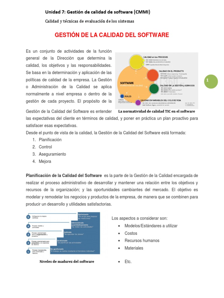Calidad de Software (CMMI) | Descargar gratis PDF | Calidad (comercial) | Software