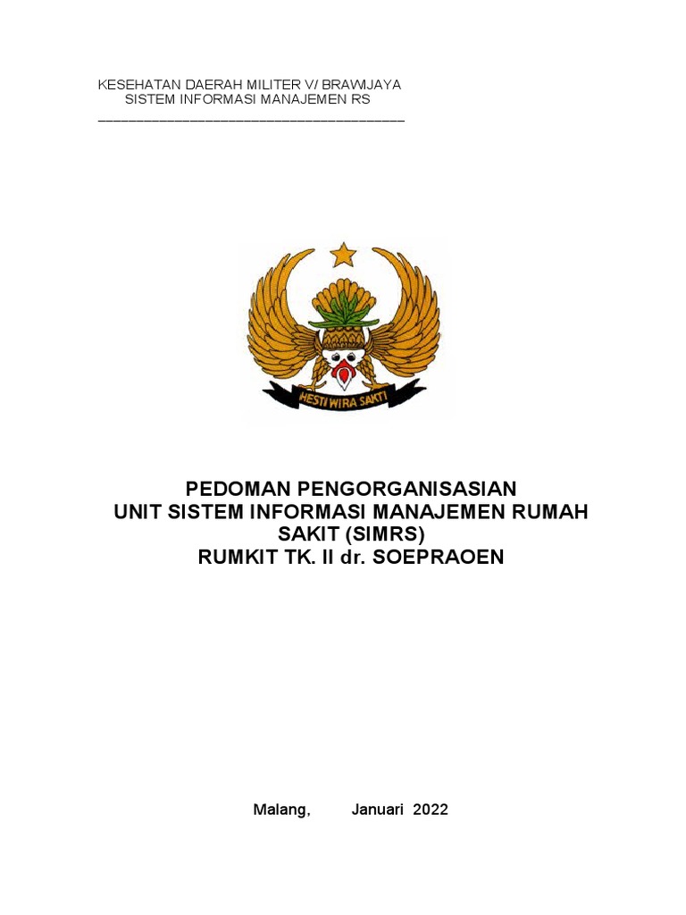 Pedoman Pengorganisasian Unit Simrs | PDF