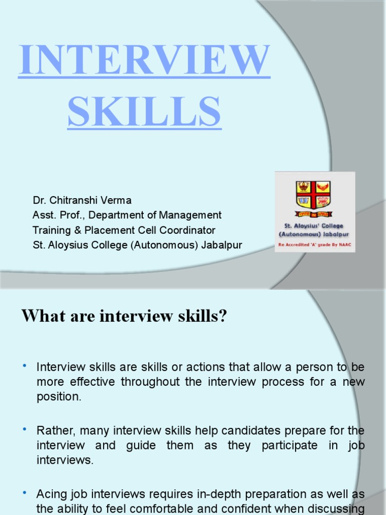 Interview Skills | Download Free PDF | Job Interview | Nonverbal Communication