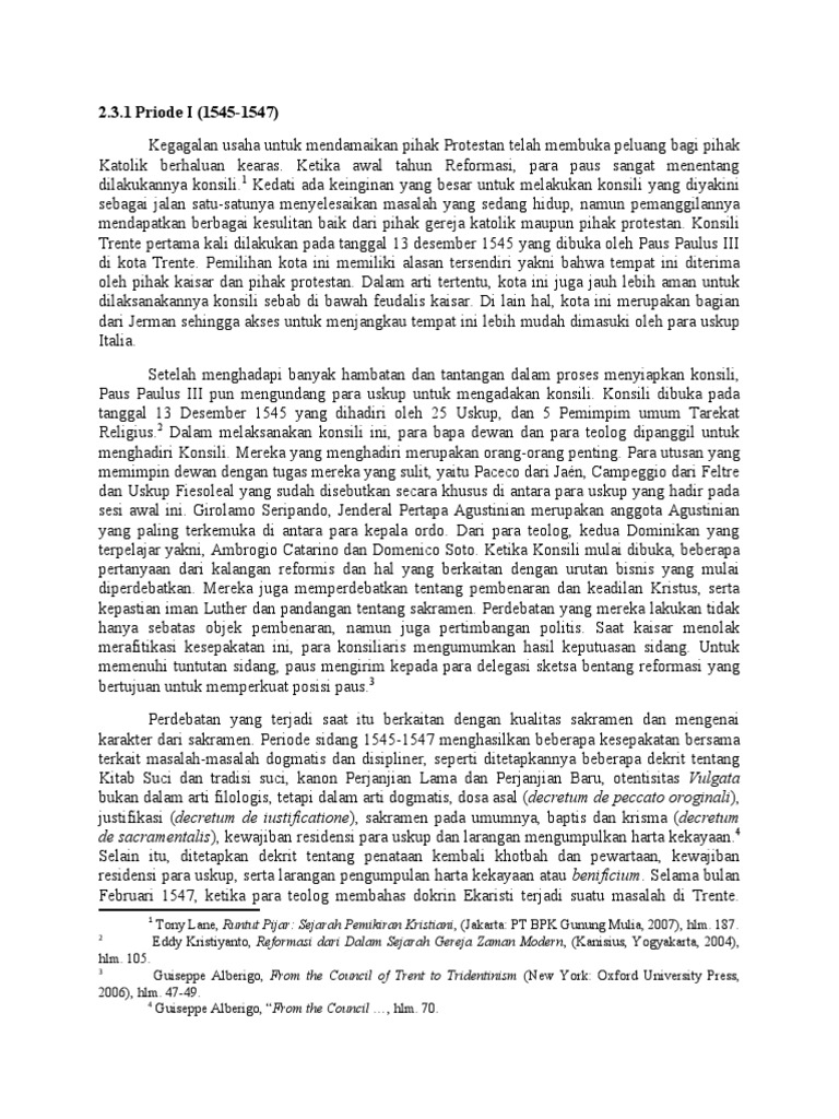 2.3.1 Priode I (1545-1547) : de Sacramentalis), Kewajiban Residensi para Uskup Dan Larangan ...