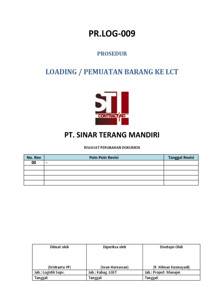 LOG-009 Loading Atau Pemuatan Barang Ke LCT | PDF