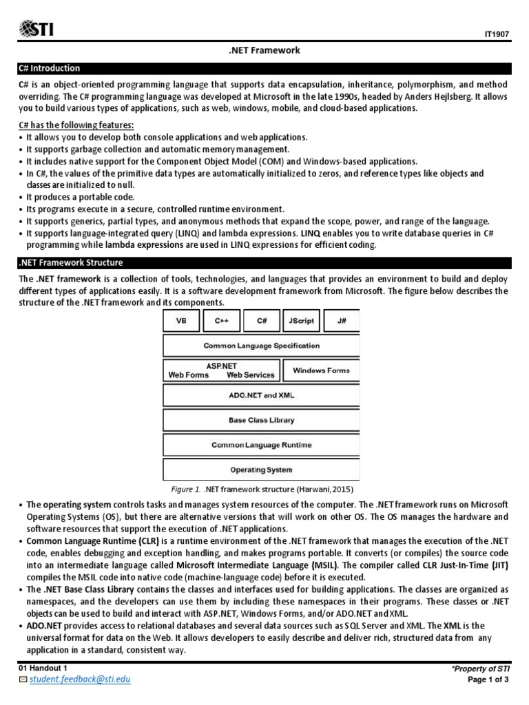 01 Handout 1 | PDF | C Sharp (Programming Language) | Language Integrated Query