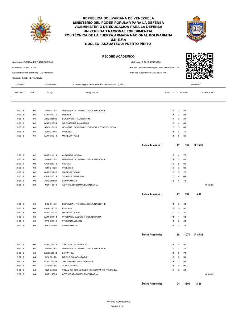 Record Académico | PDF