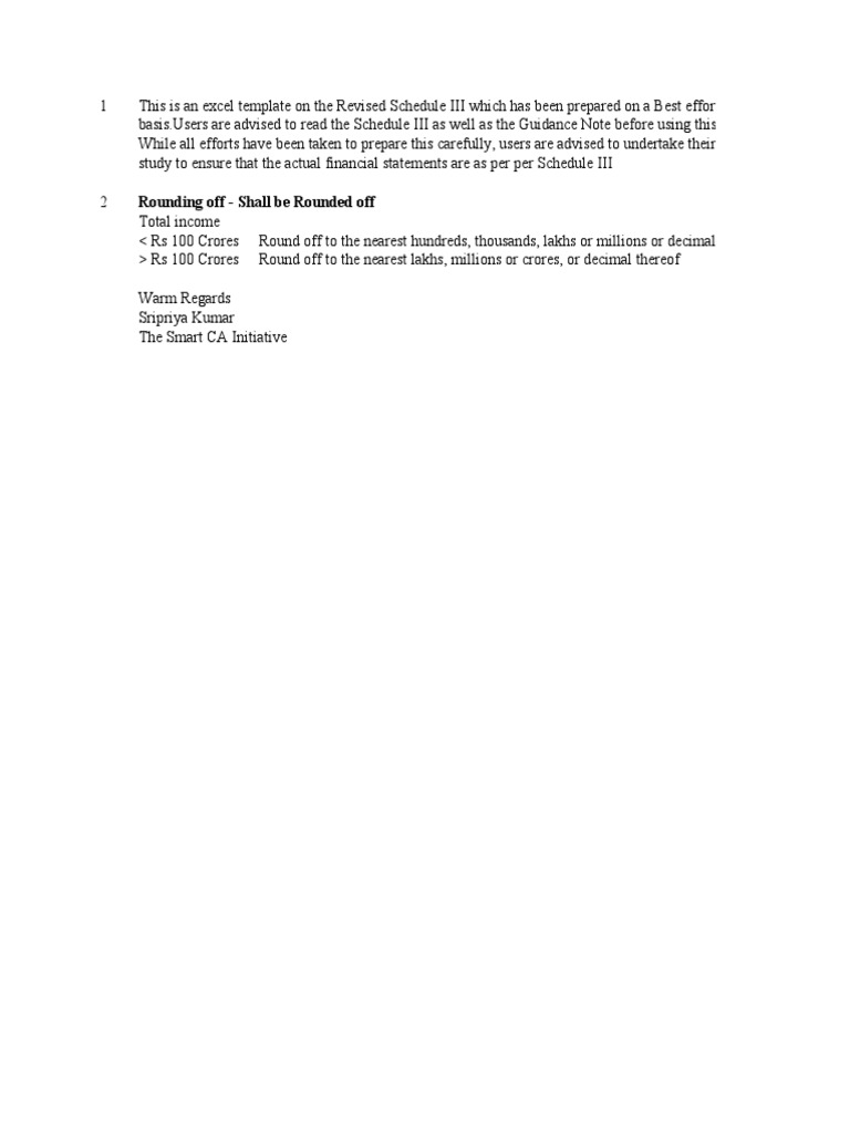 004 - Final SCH III - Indicative Template Final | PDF | Intangible Asset | Deferred Tax