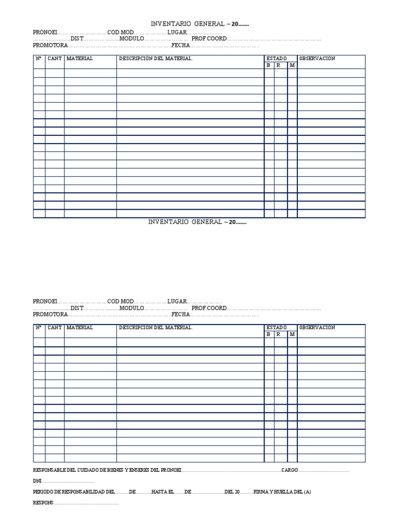 Formato Inventario General 2022 (1) | PDF