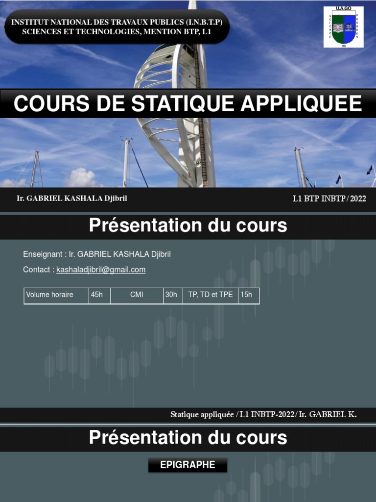 Statique L1 BTP | PDF | Treillis (assemblage) | Obliger