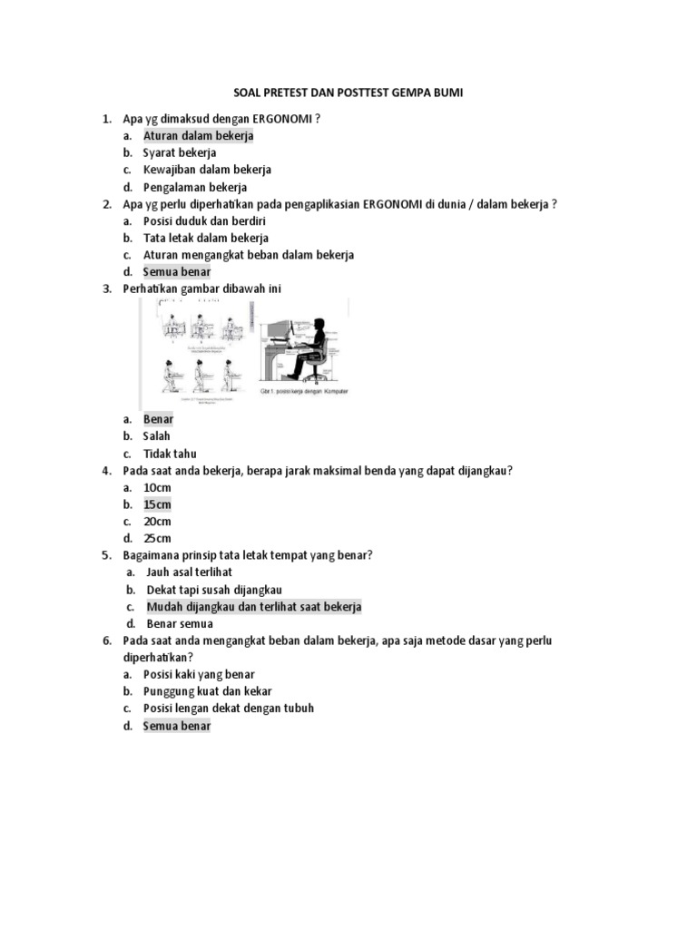 Pretest Dan Posttest Pdf