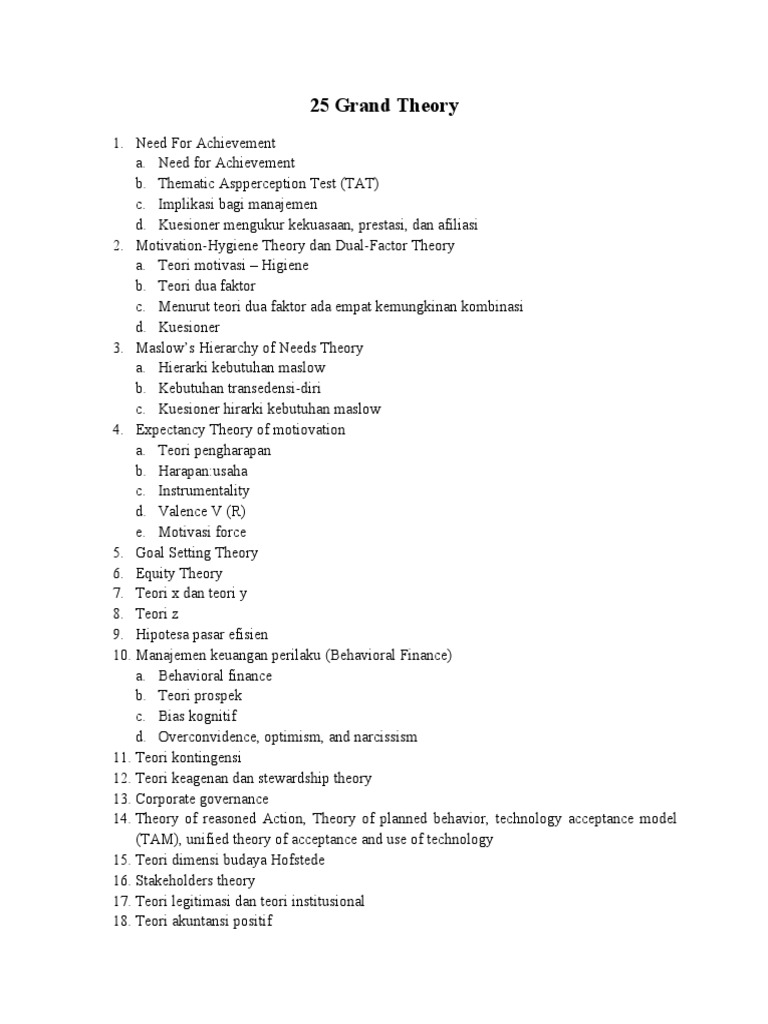 25 Grand Theory | PDF