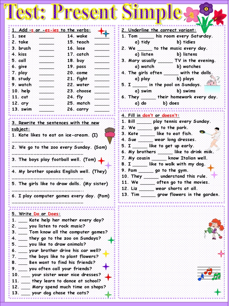 English 1 Present Simple Word | PDF