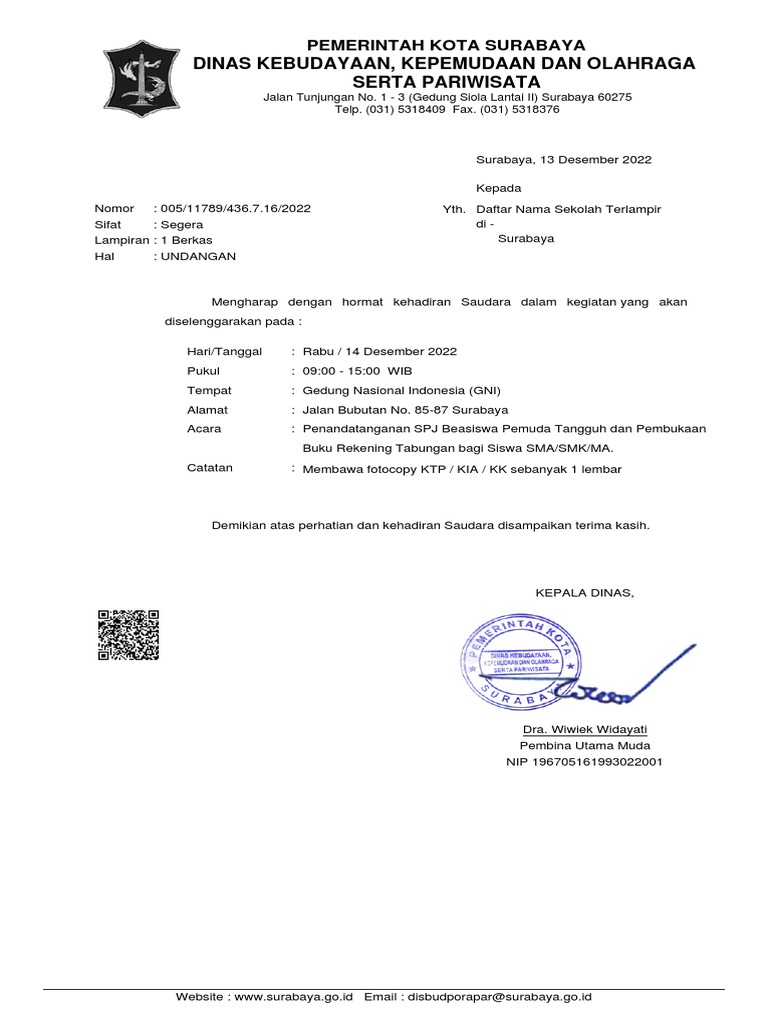 Undangan TTD SPJ Rabu 14-12-2022 (Gni) | PDF