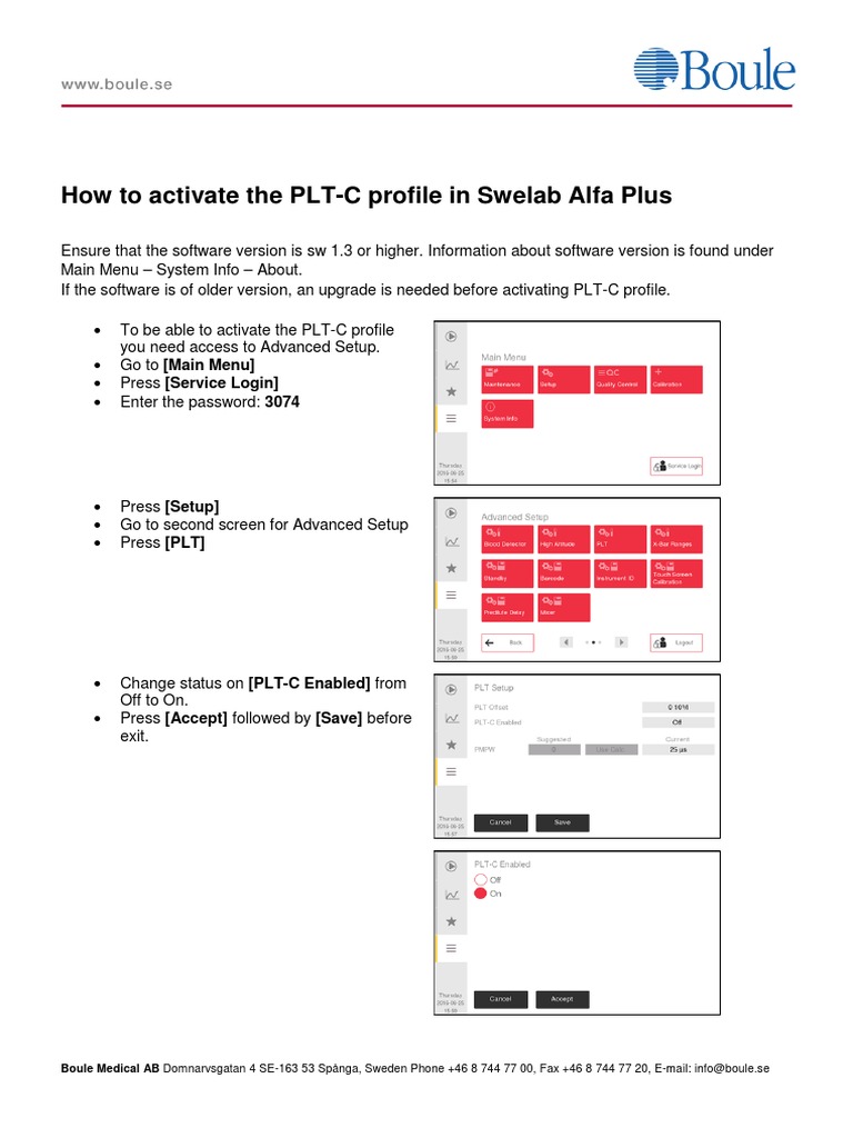 How To Activate PLT-C Profile in Swelab Alfa Plus | PDF