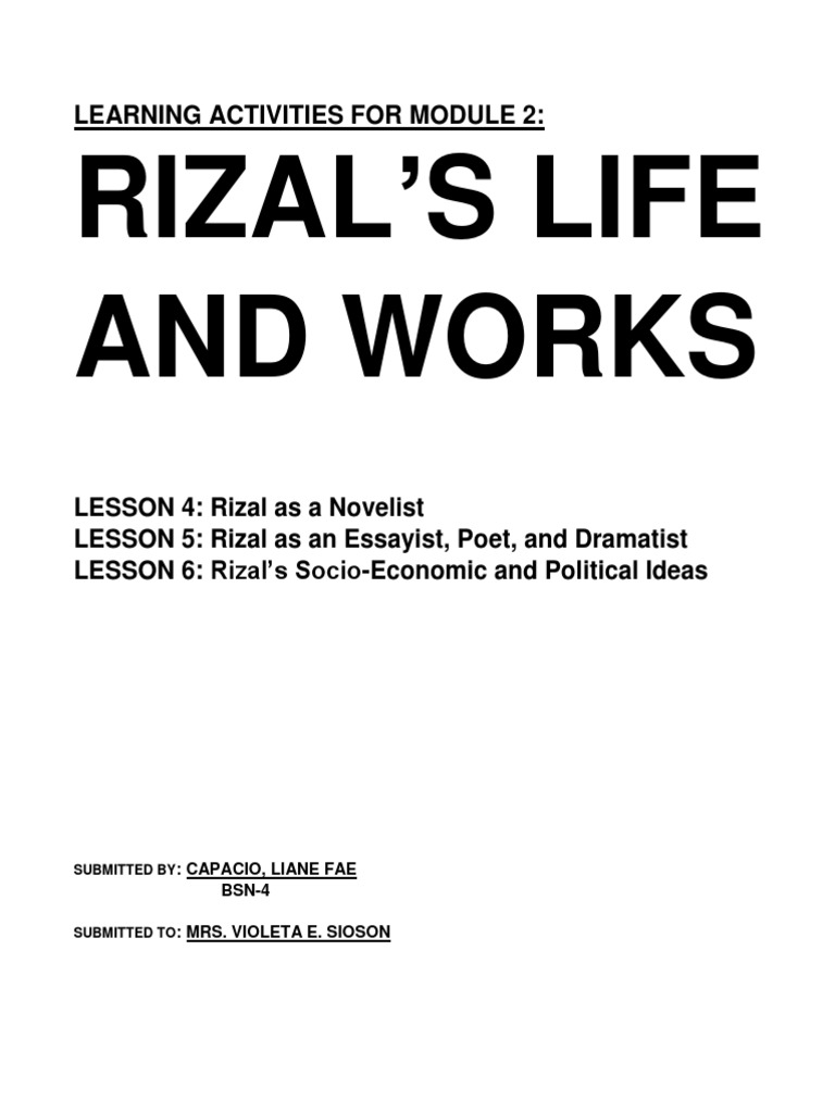 Capacio Rizal Module 2 | Download Free PDF | Schools