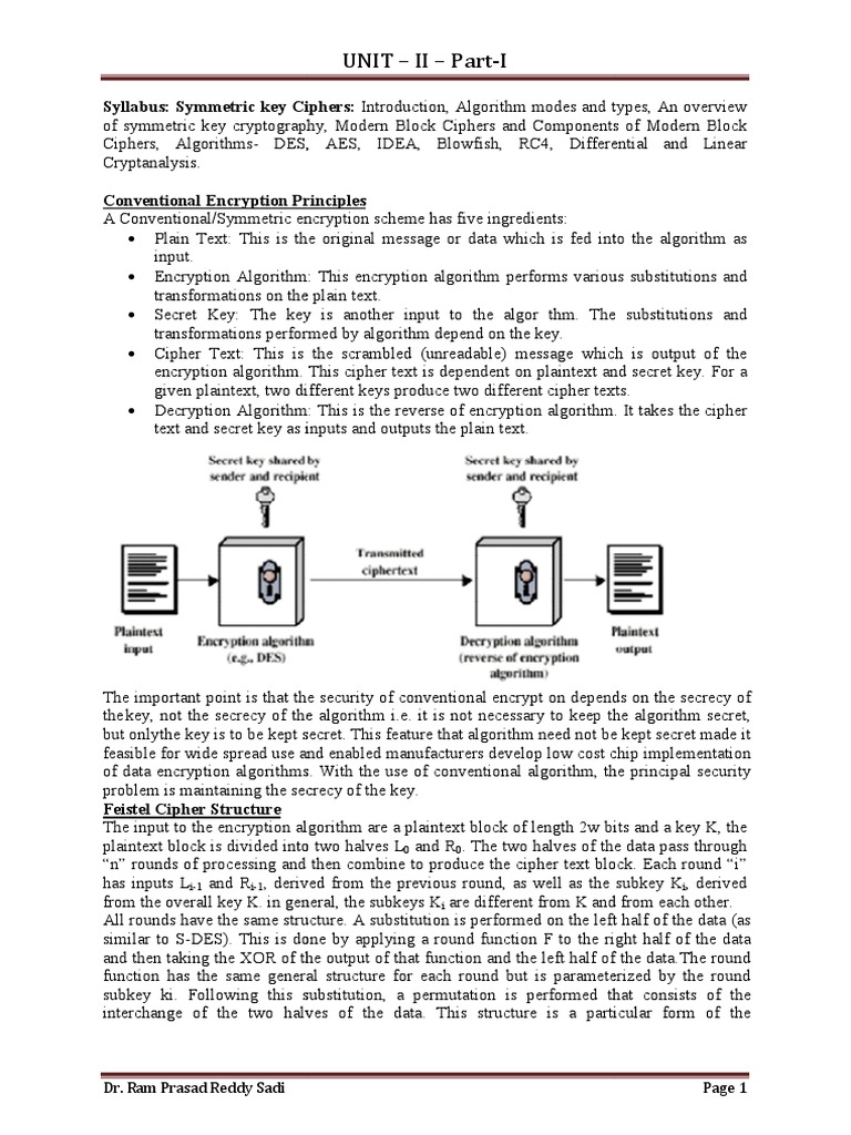 Unit 2 Part I Pdf Cryptanalysis Cryptography